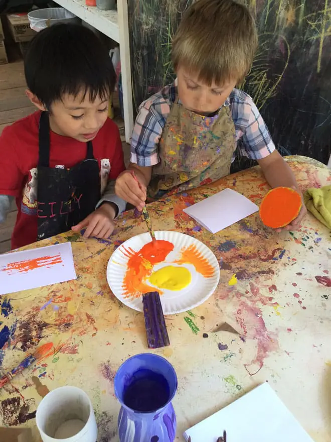 Printmaking with Recycled Cardboard - Carmel Mountain Preschool