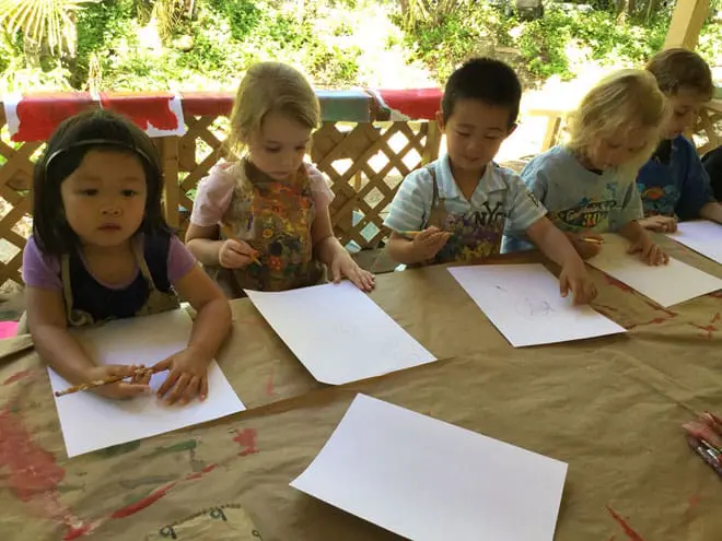 Rose Paintings Art Activity for Carmel Mountain Preschool