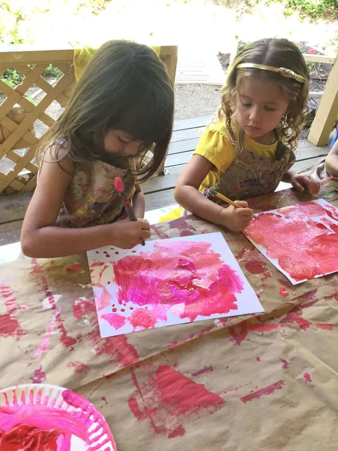 Rose Paintings Art Activity for Carmel Mountain Preschool
