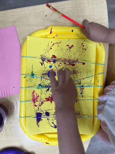 Rubber Band Process Art - Carmel Mountain Preschool